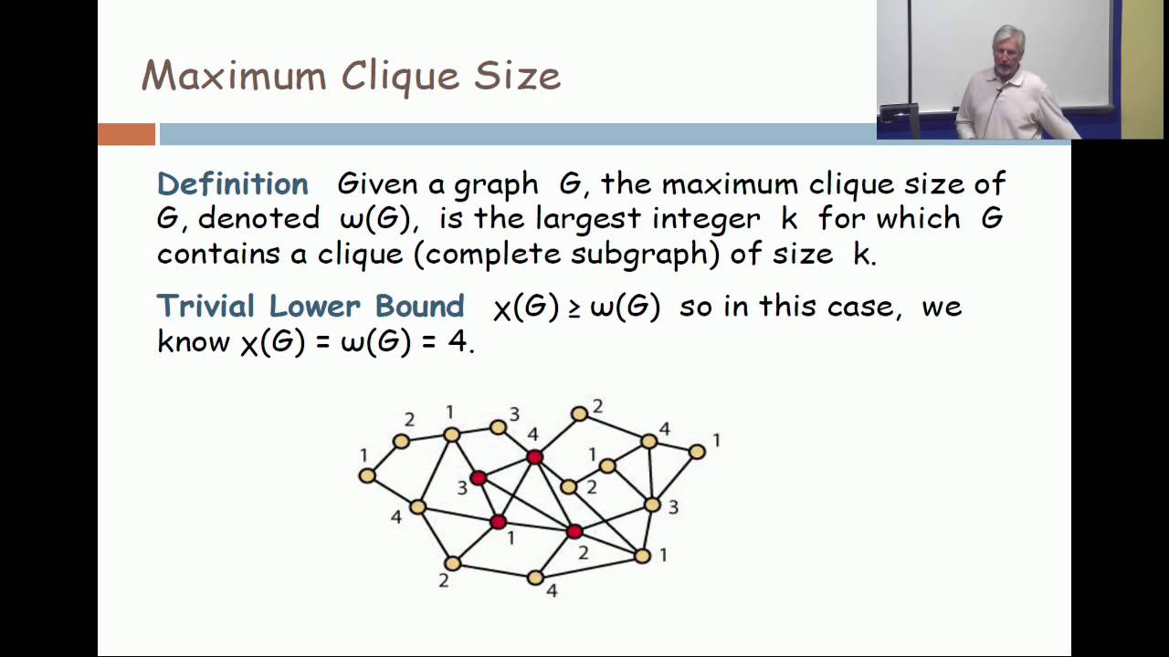 L09V01 Chromatic Number Maximum Clique Size YouTube