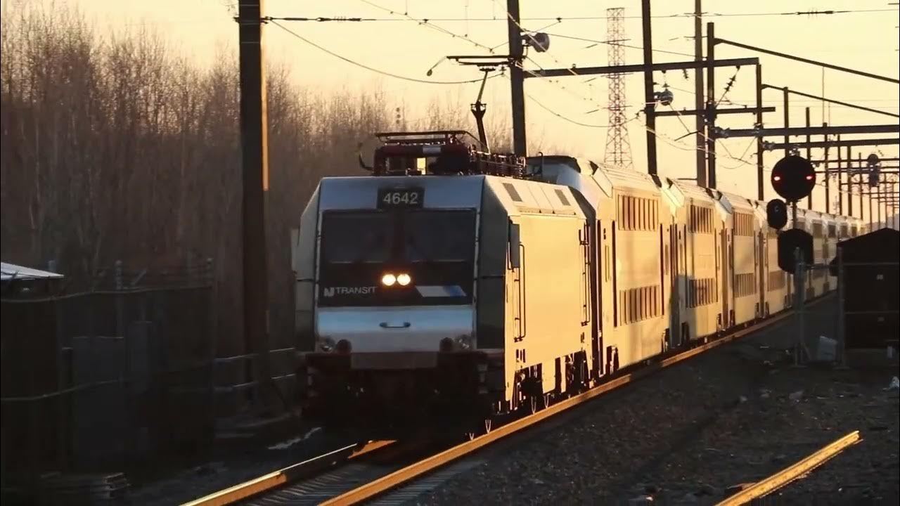 New Jersey Transit and Amtrak: Weekend Sunset Action at Secaucus Junction (Upper Level) - YouTube
