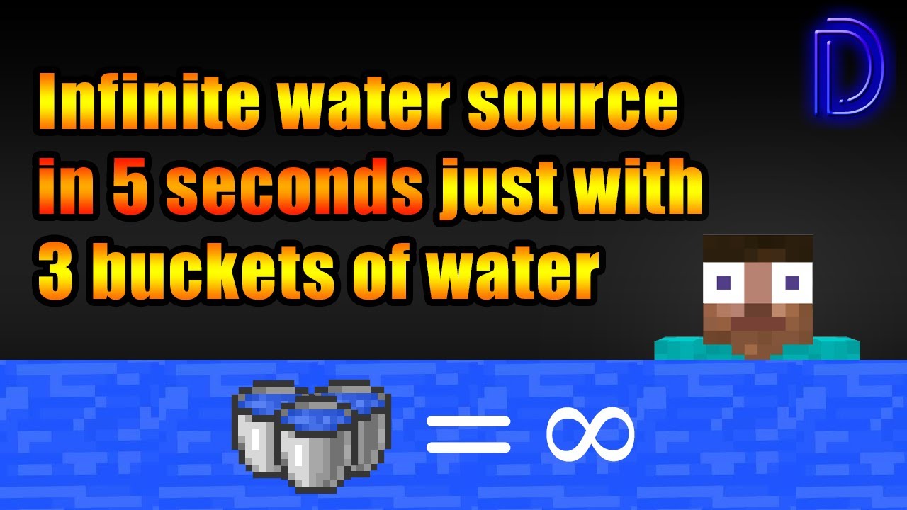Endless water in 5 seconds with 3 water buckets Minecraft - YouTube