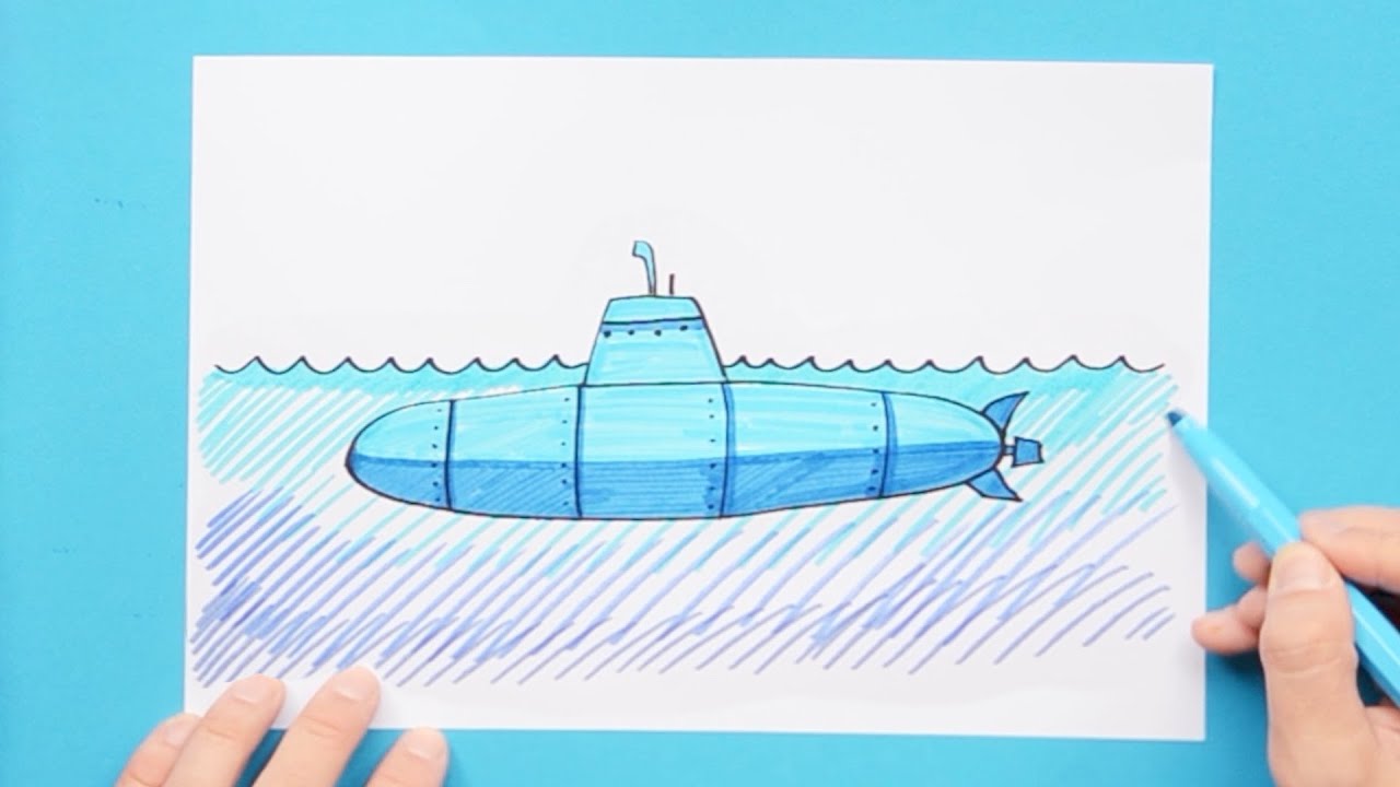 How to draw a Submarine - YouTube