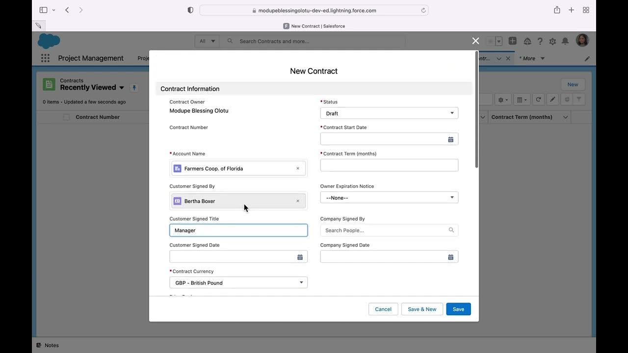 How to Create Contracts in Salesforce - YouTube