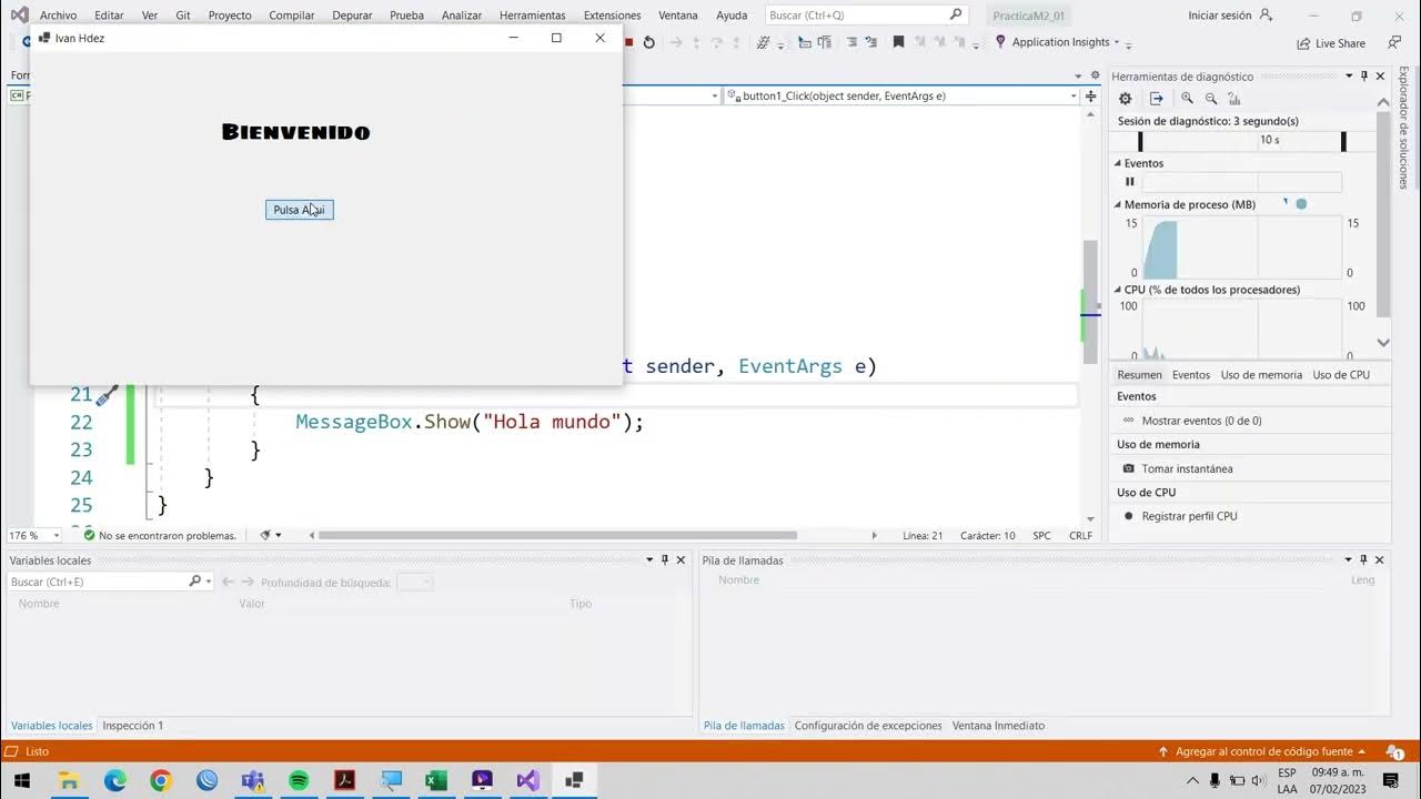 Visual C#, Ejemplo 01 : Hola Mundo - parte 2 - YouTube