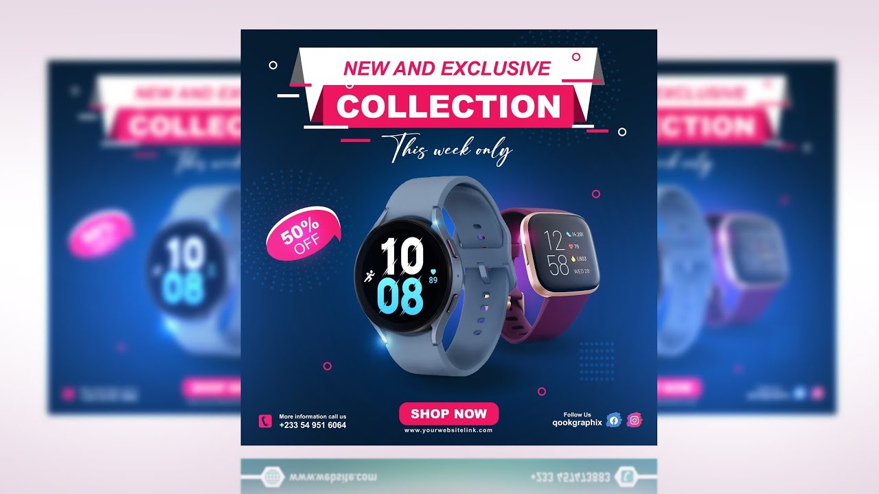 How to design a wrist watch poster ad in Photoshop - YouTube