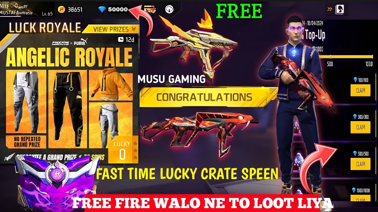 ANGELIC ROYALE EVENT FREE FIRE 💎 GET FREE ANGELIC PANT || FREE FIRE NEW ...