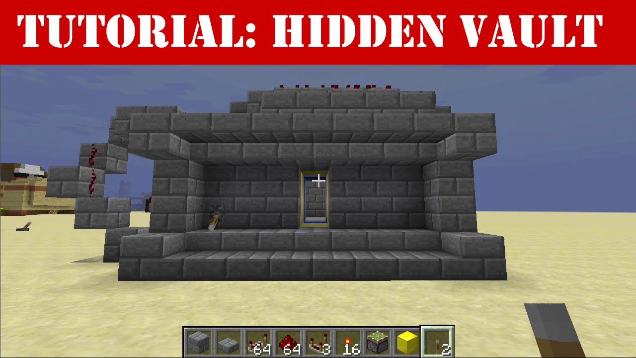 Minecraft Tutorial: Hidden Vault! (with 4 sequential doors) - YouTube