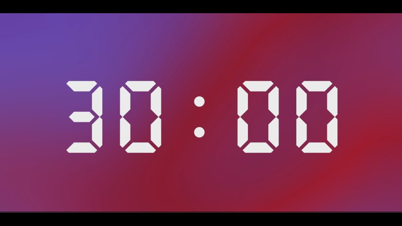 30 Min Countdown Timer Animation Video With Relaxing Sound - YouTube