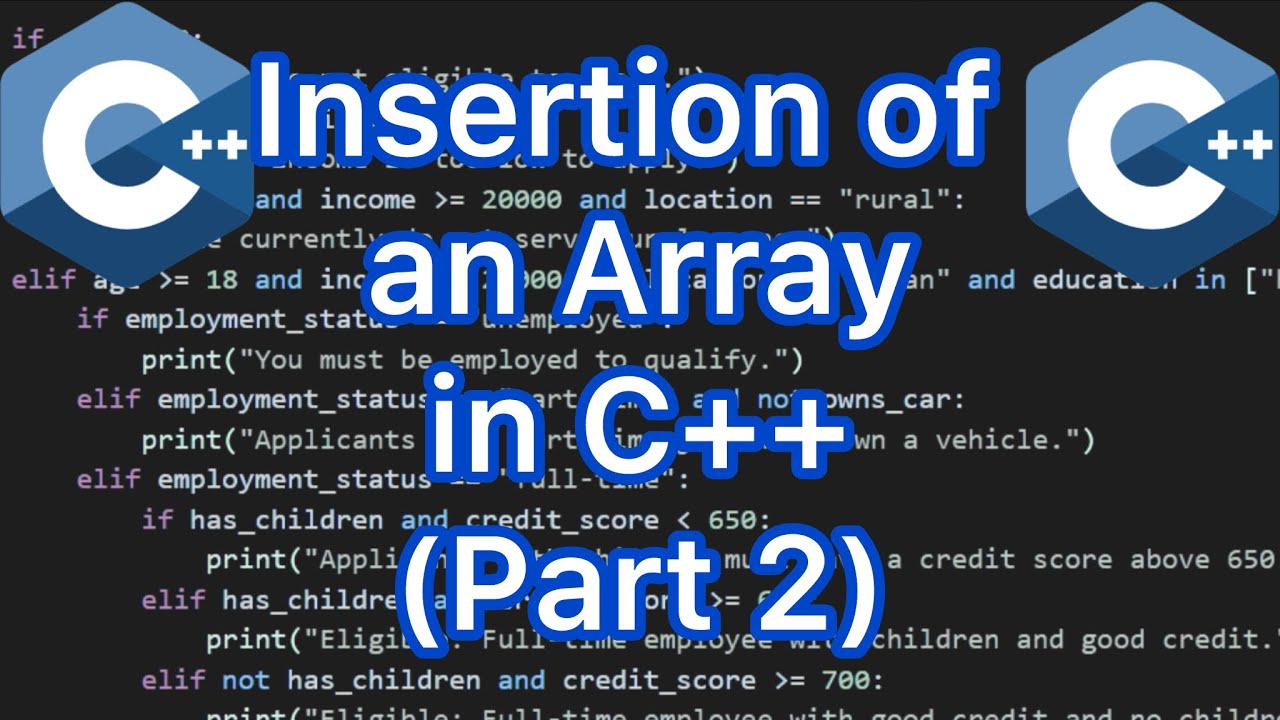 How to insert an array in C++ (Part 2)? - YouTube