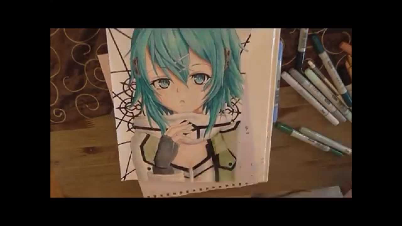 Drawing Sinon - Sword Art Online 2 - YouTube