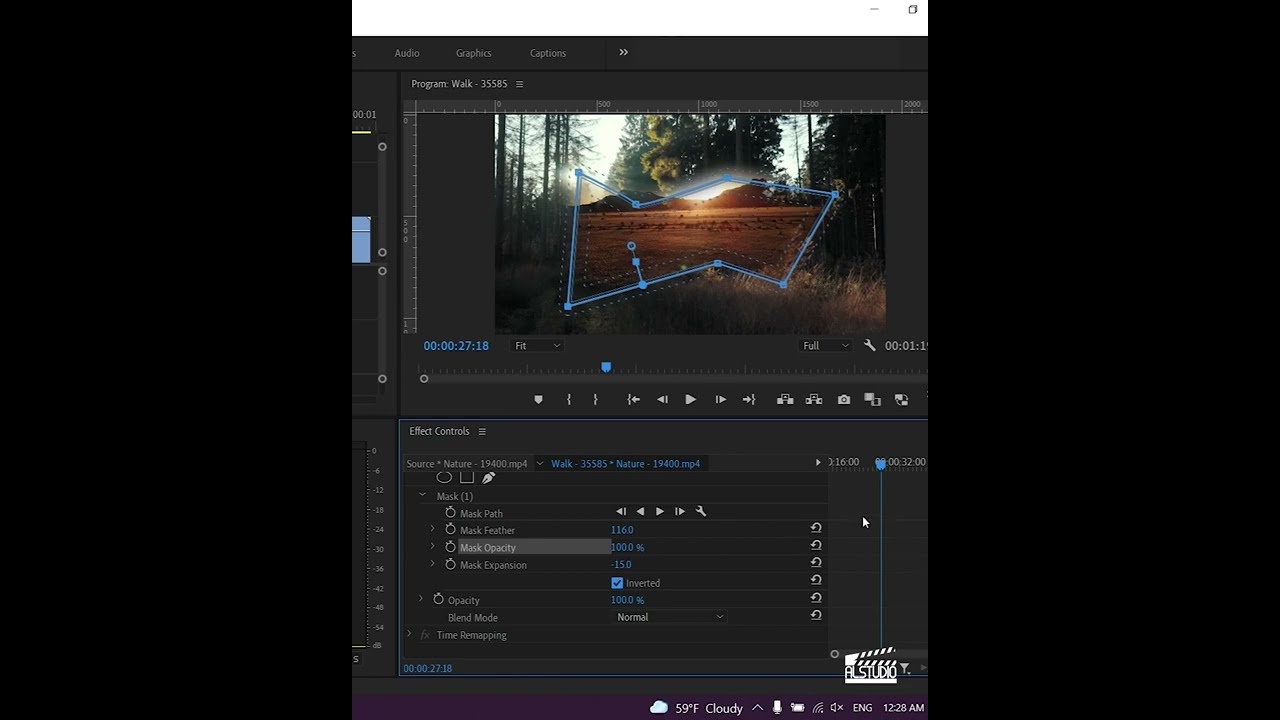 Start in Adobe Premiere Pro (Effect Controls 06)(Mask Controls) - YouTube