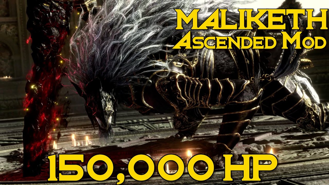 Maliketh 150,000 HP Boss Fight - Elden Ring Ascended Mod - YouTube