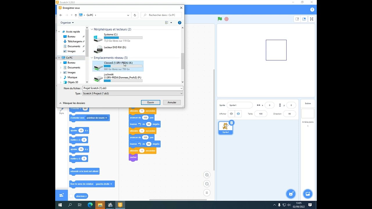 Sauvegarder avec SCRATCH - YouTube