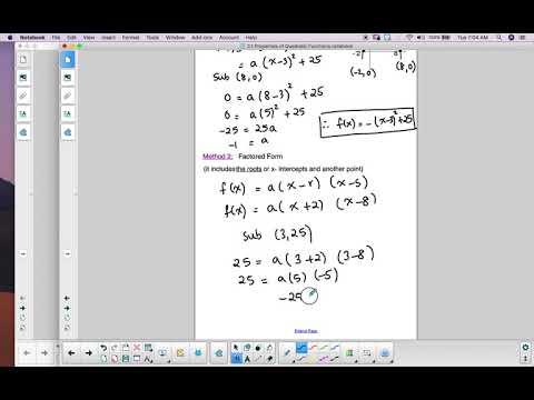 MCR3UO_Lesson 3.1 Properties of Quadratic Functions - YouTube