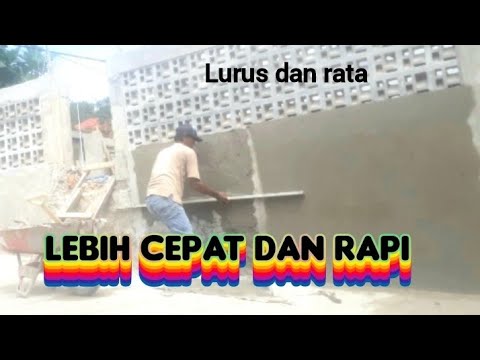 cara plester tembok pagar rumah roster beton - YouTube