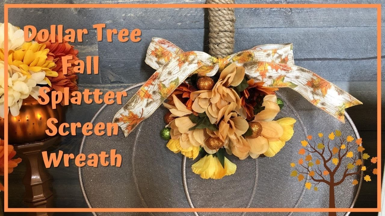 Dollar Tree Fall Splatter Screen Wreath - YouTube