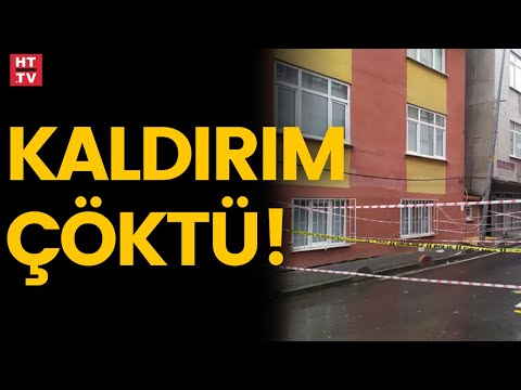 İstanbul Bağcılar'da kaldırım çöktü, bina tahliye edildi!