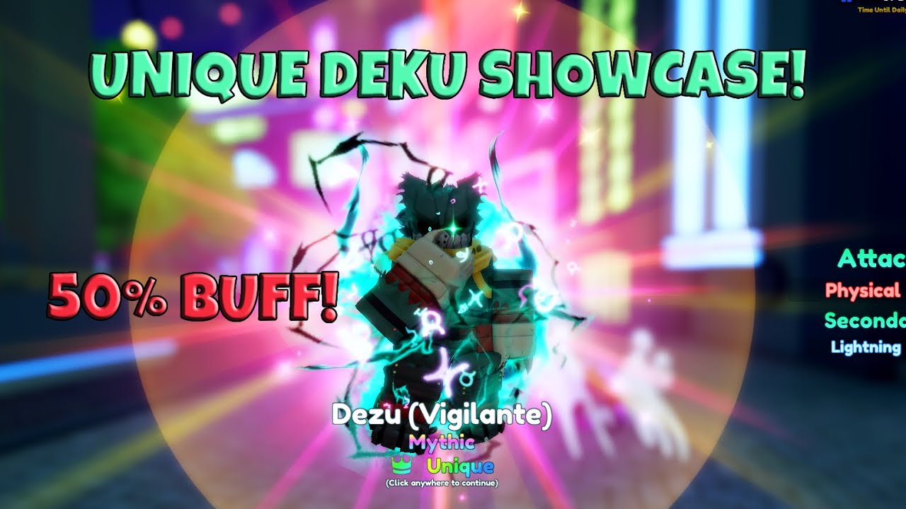 *UNIQUE* BUFFED MAX LEVEL DEKU (VIGILANTE) SHOWCASE ON ANIME ADVENTURES ...