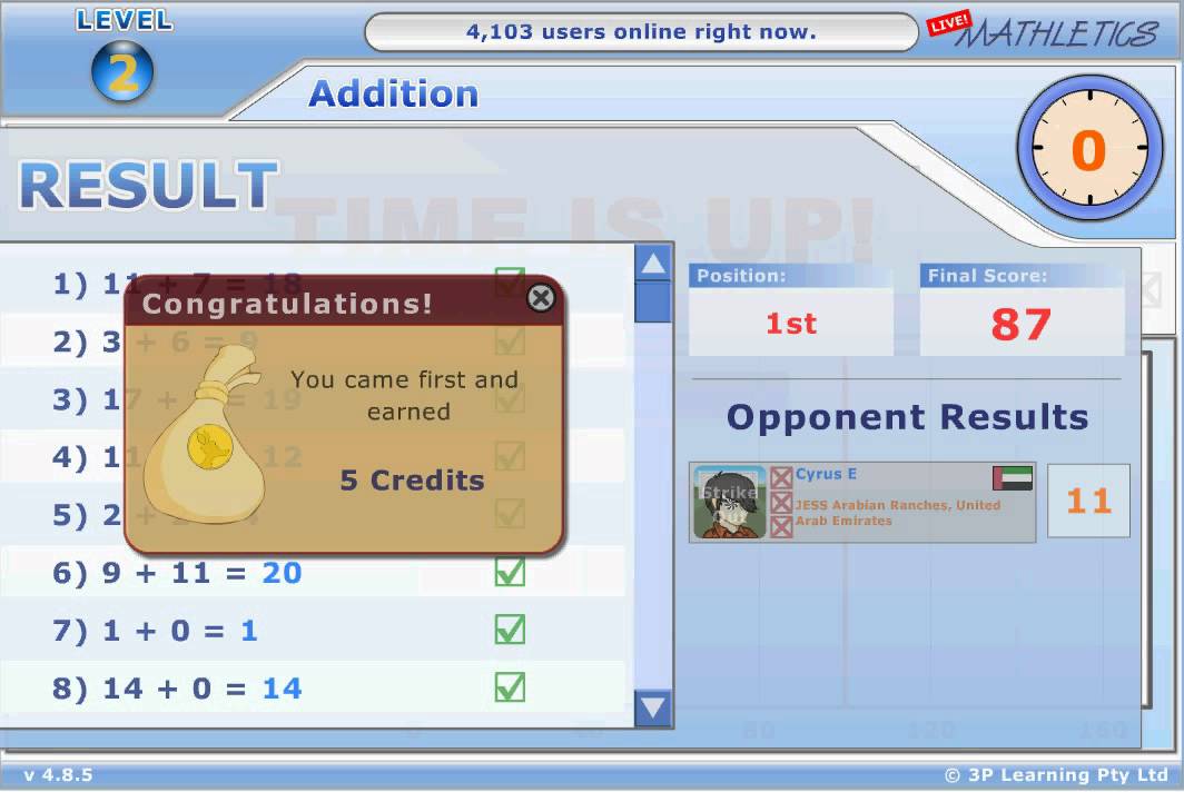 Filip S Plays Live Mathletics Levels 1 And 2 - YouTube