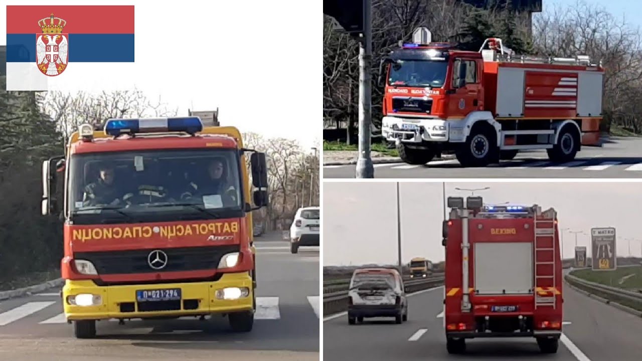 Three Fire Engines Responding | FRB Belgrade - YouTube