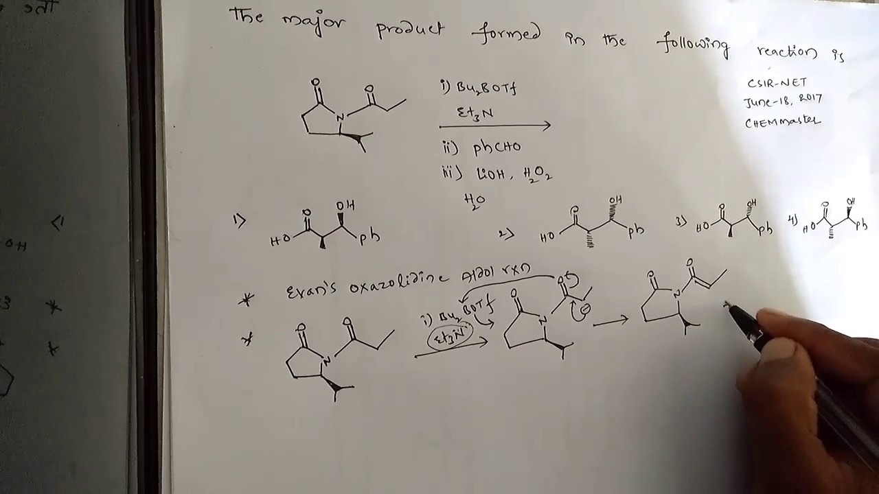 Evans oxazolidine Aldol stereoselectivity - YouTube