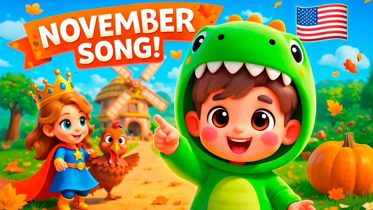 NOVEMBER! Month #11 Song for Kids | Learn & Spell N-O-V-E-M-B-E-R ...