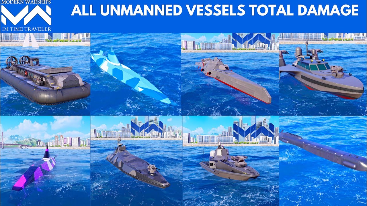 All Unmanned Vessels Total Damage - Modern Warships - YouTube