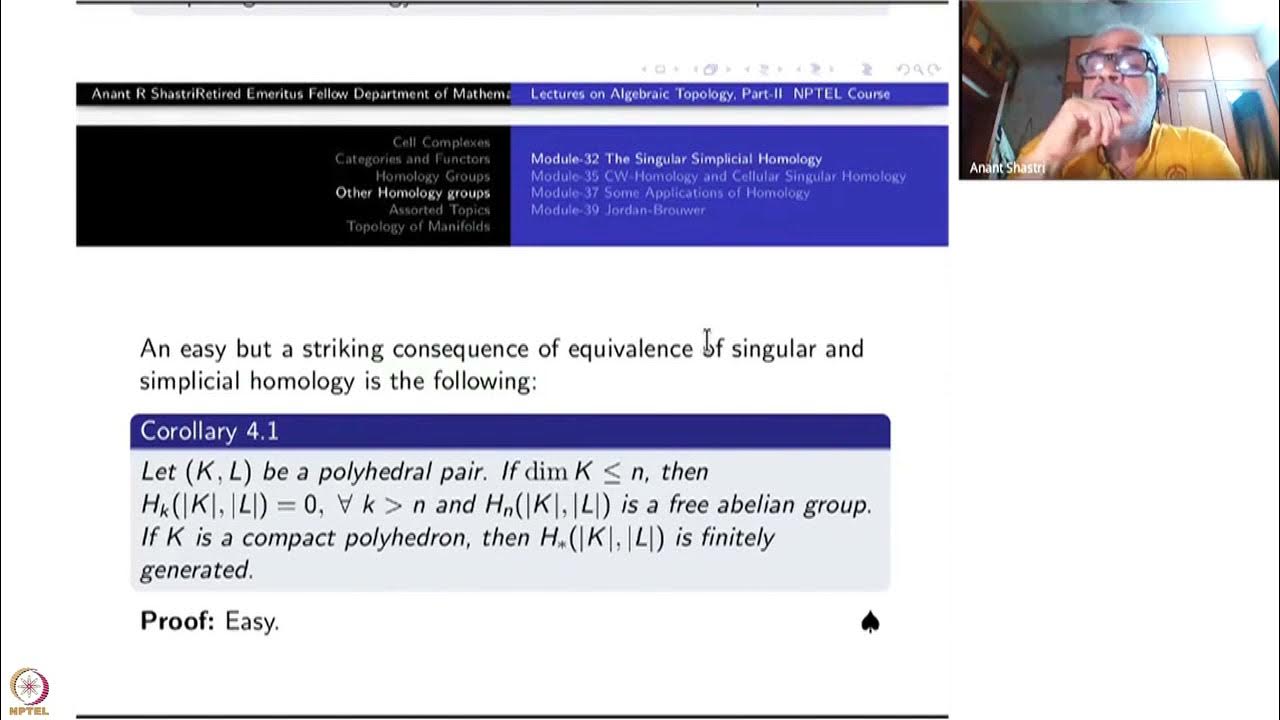 Week 7-Lecture 34 : Simplicial Homology-Continued - YouTube