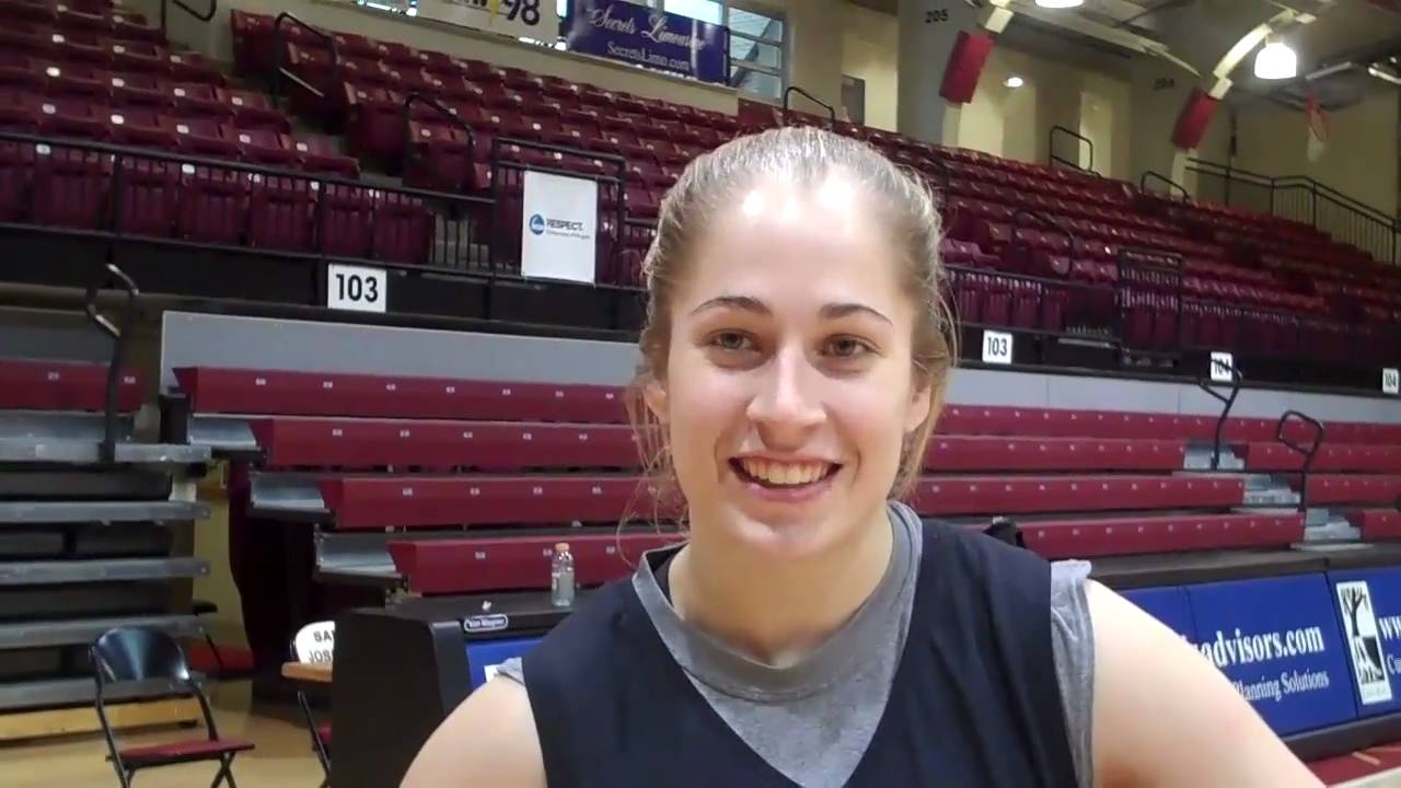 Katie Rutan answers some questions during practice at Saint - YouTube