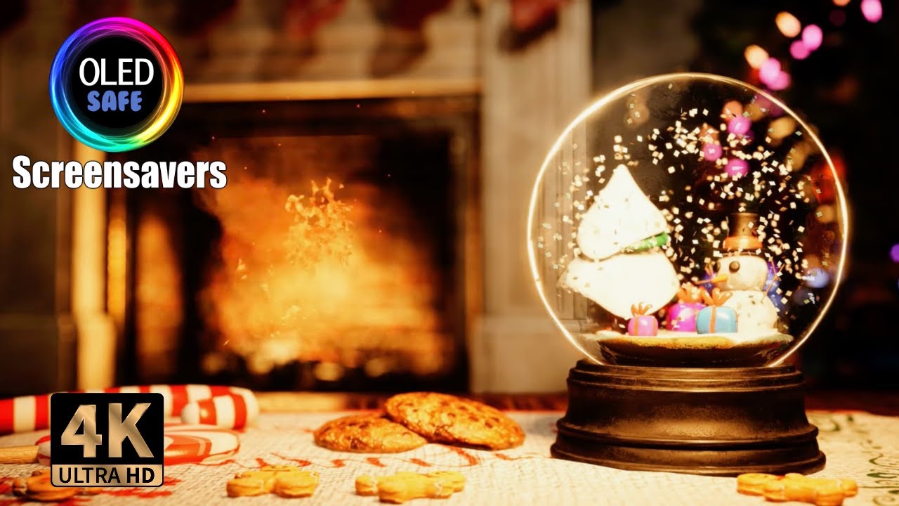 Christmas Snow Globe Screensaver - 8 Hours - 4k - 60fps - OLED Safe ...