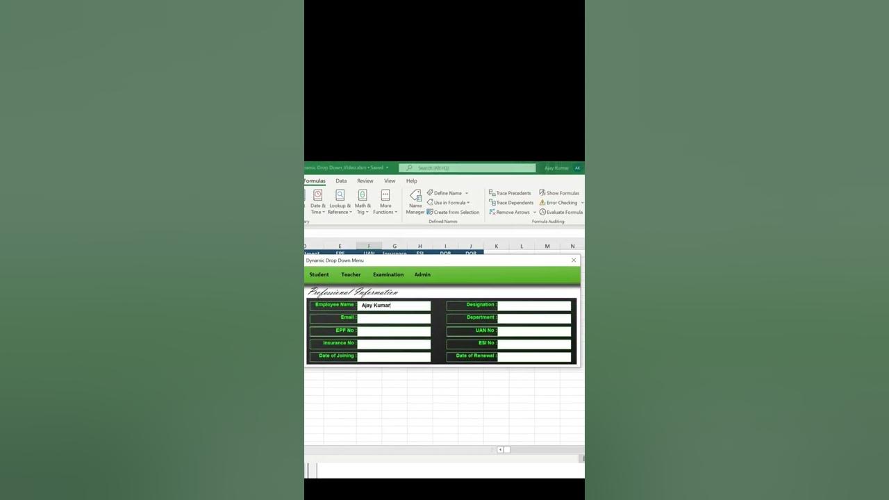 How to Create Dynamic Drop-Down Menu In Excel Userform Pt2 #shorts - YouTube