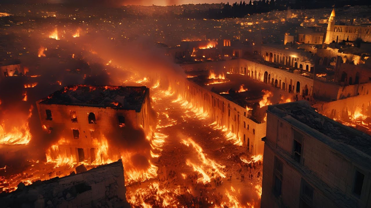A sudden fire engulfed a high-rise building in the center of a megacity ...
