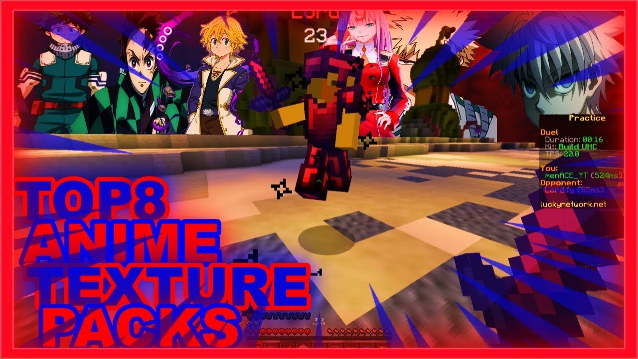 TOP 8 BEST PvP *ANIME* PACKS for BEDWARS! (1.8.9) - YouTube