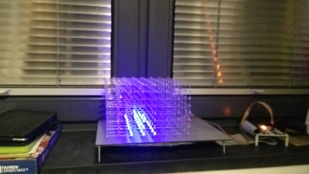8x8x8 LED cube music visualization - YouTube