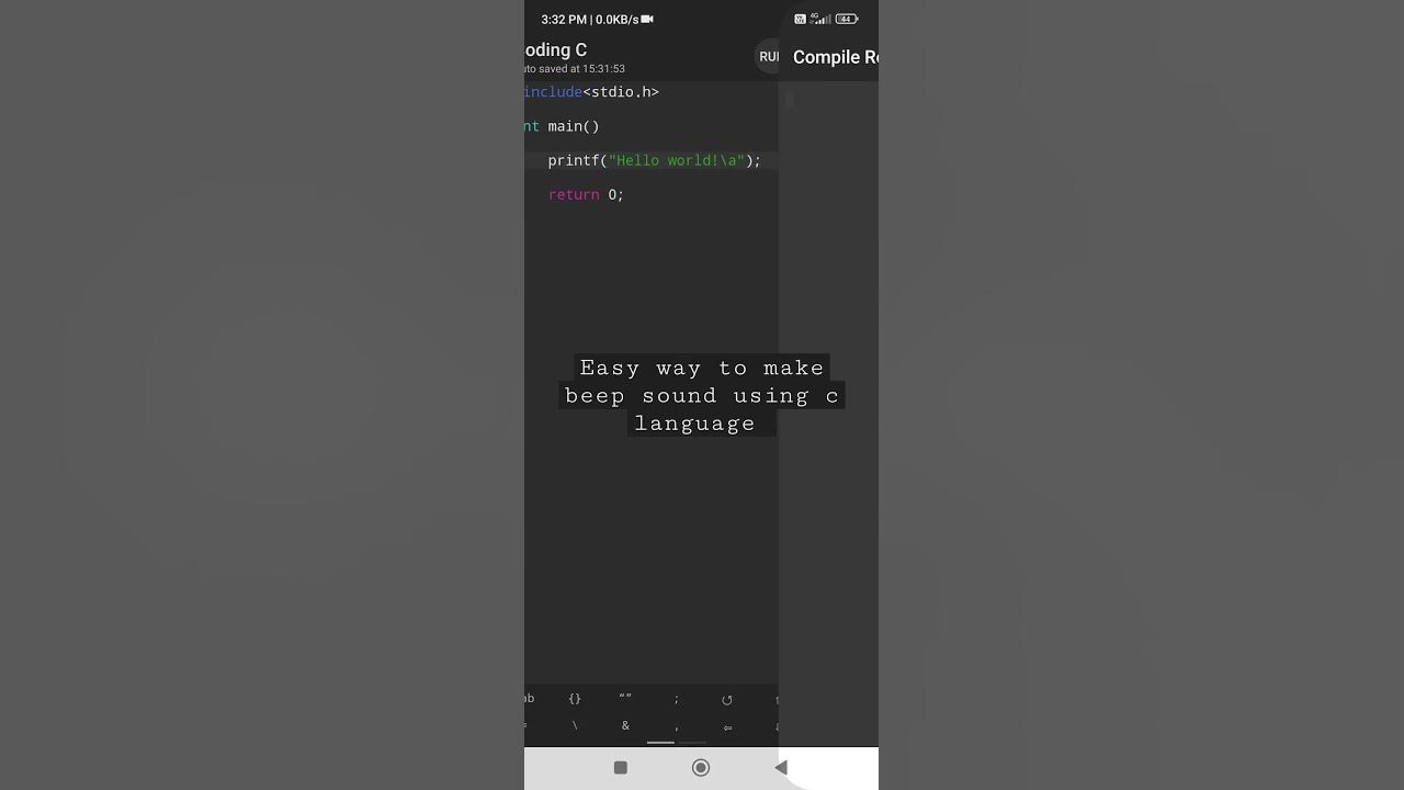 Easy Way To Make Beep Sound Using C Language Clanguage Youtube
