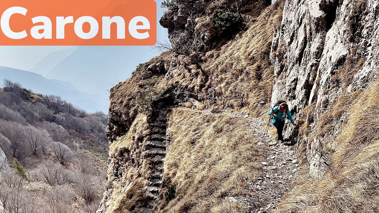 MONTE CARONE: sul sentiero scavato nella roccia dagli Alpini | Il Camino del Garda - YouTube