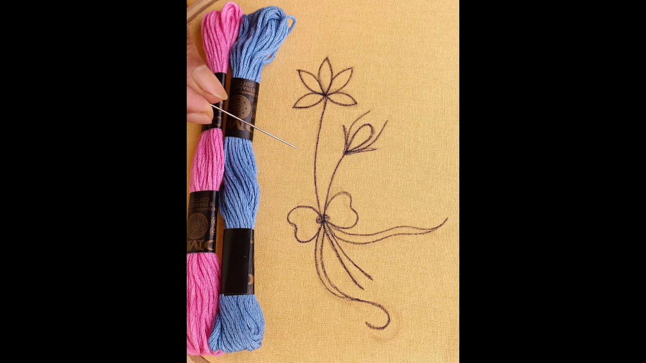beautiful bow design pink bow flower botanical tree design hand ...