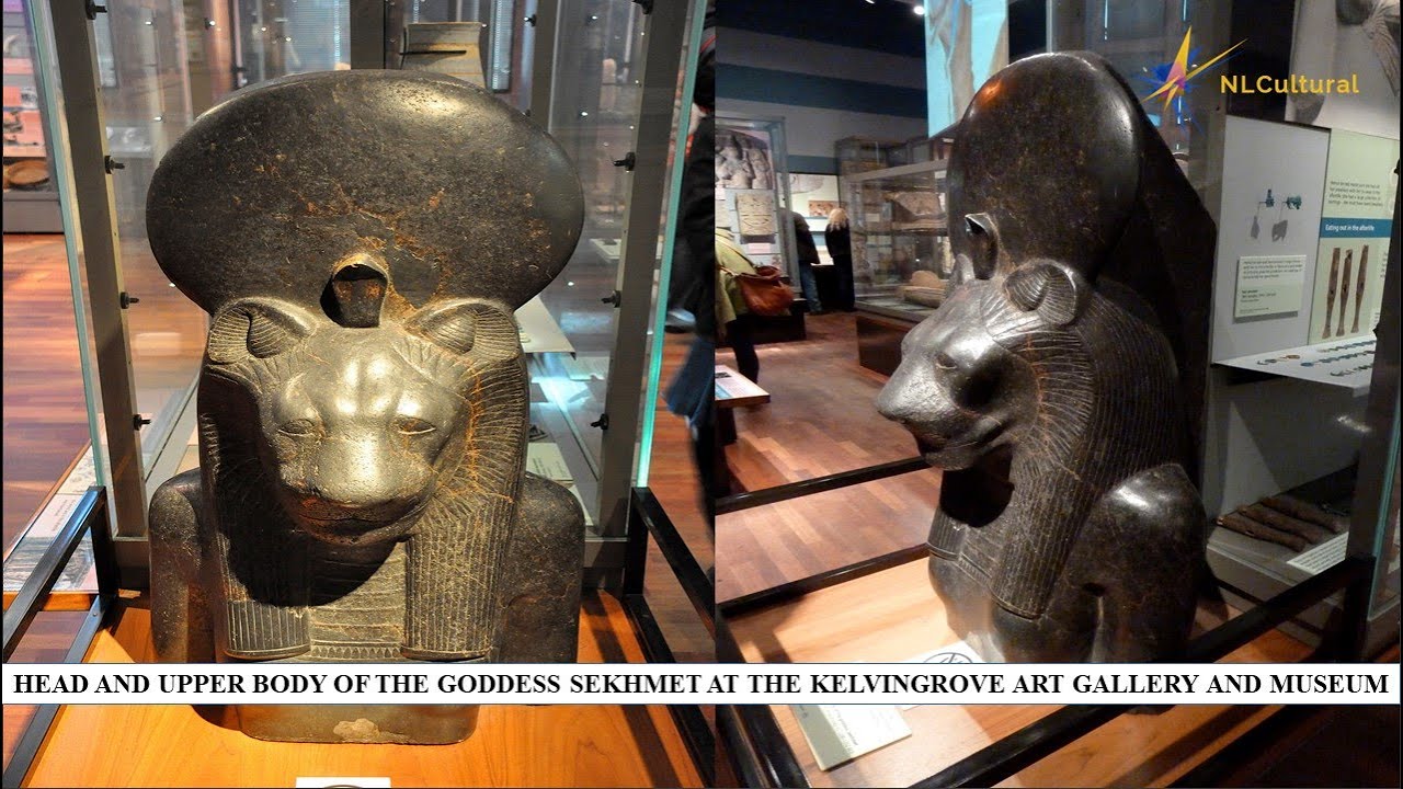 Head and upper body of the goddess Sekhmet at the Kelvingrove Art ...