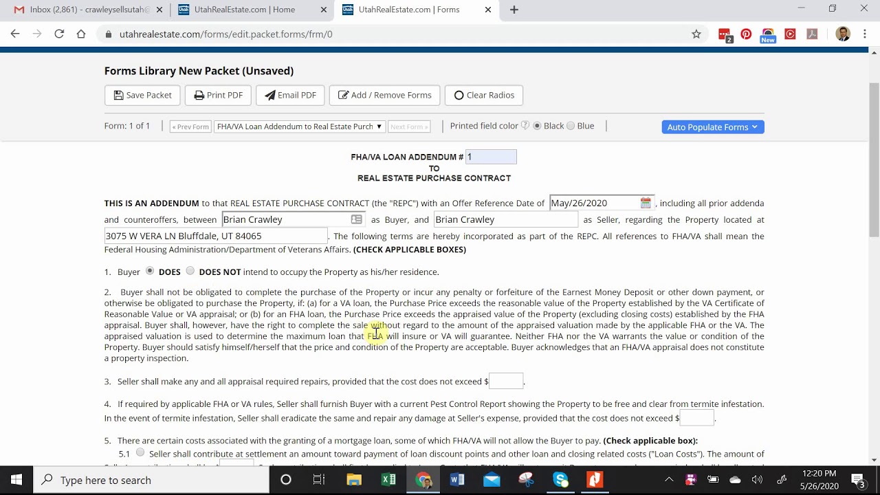 FHA/VA Loan Addendum Utah Real Estate - YouTube