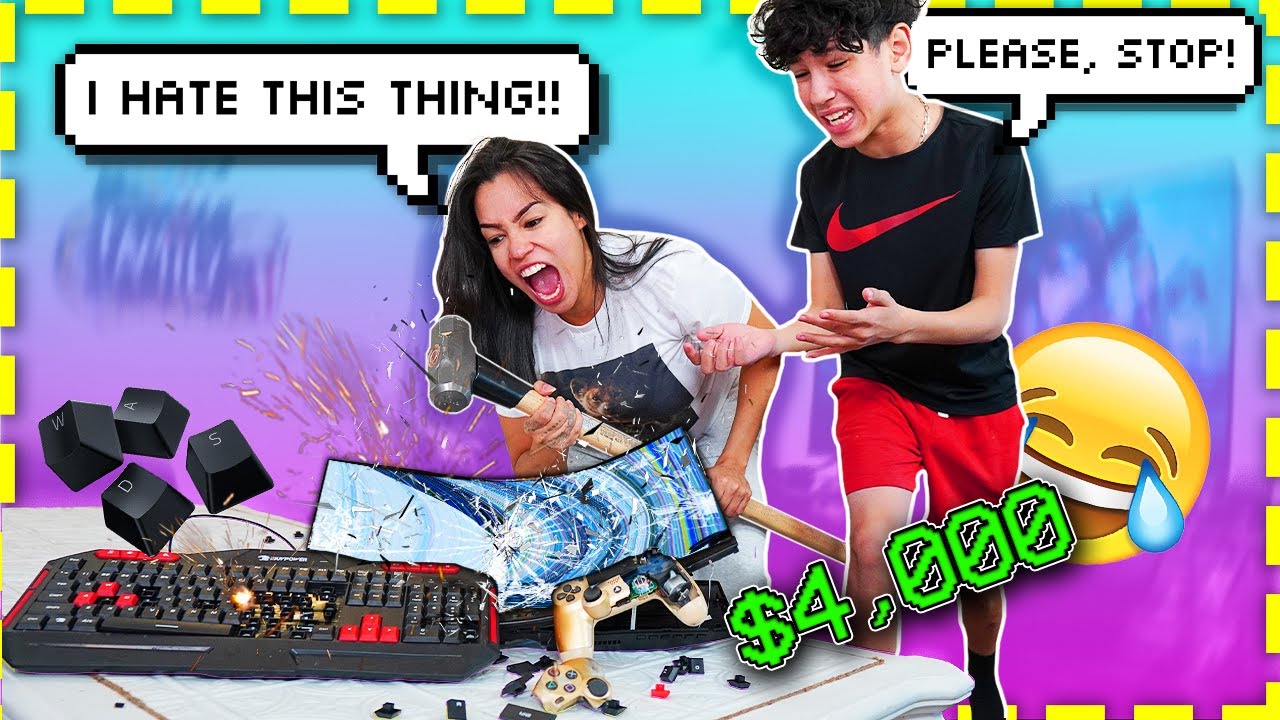 I *DESTROYED* MY SONS GAMING PC & BOUGHT HIM A NEW ONE!! - YouTube