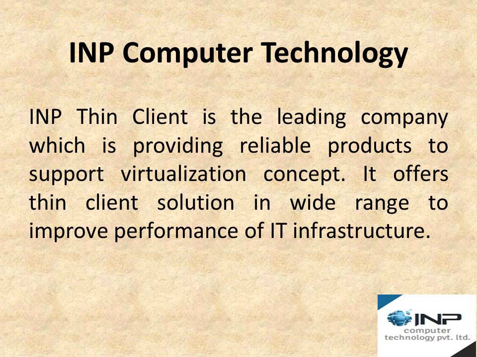 Use of INP Thin clients for desktop virtualization - YouTube