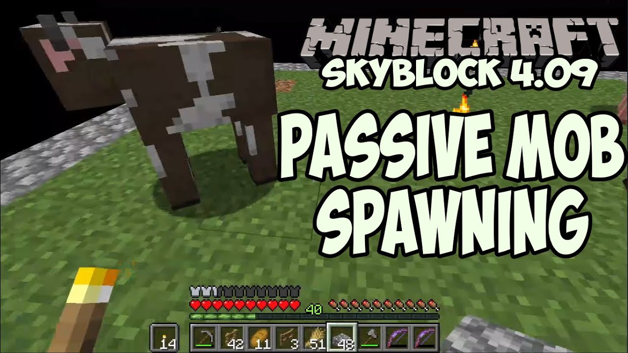 PASSIVE MOBS SPAWNING l MINECRAFT SKYBLOCK 4.09 l LETS PLAY (HINDI) #4 ...