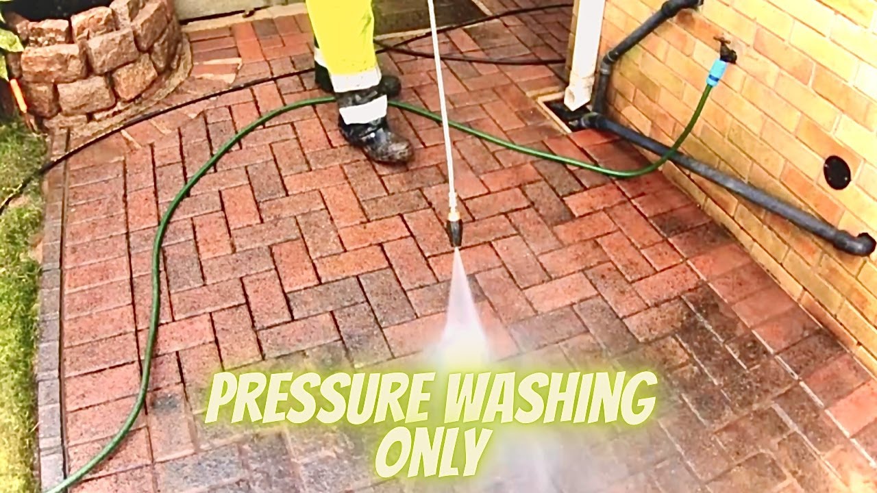 Patio brought back to life. Pressure washing - YouTube
