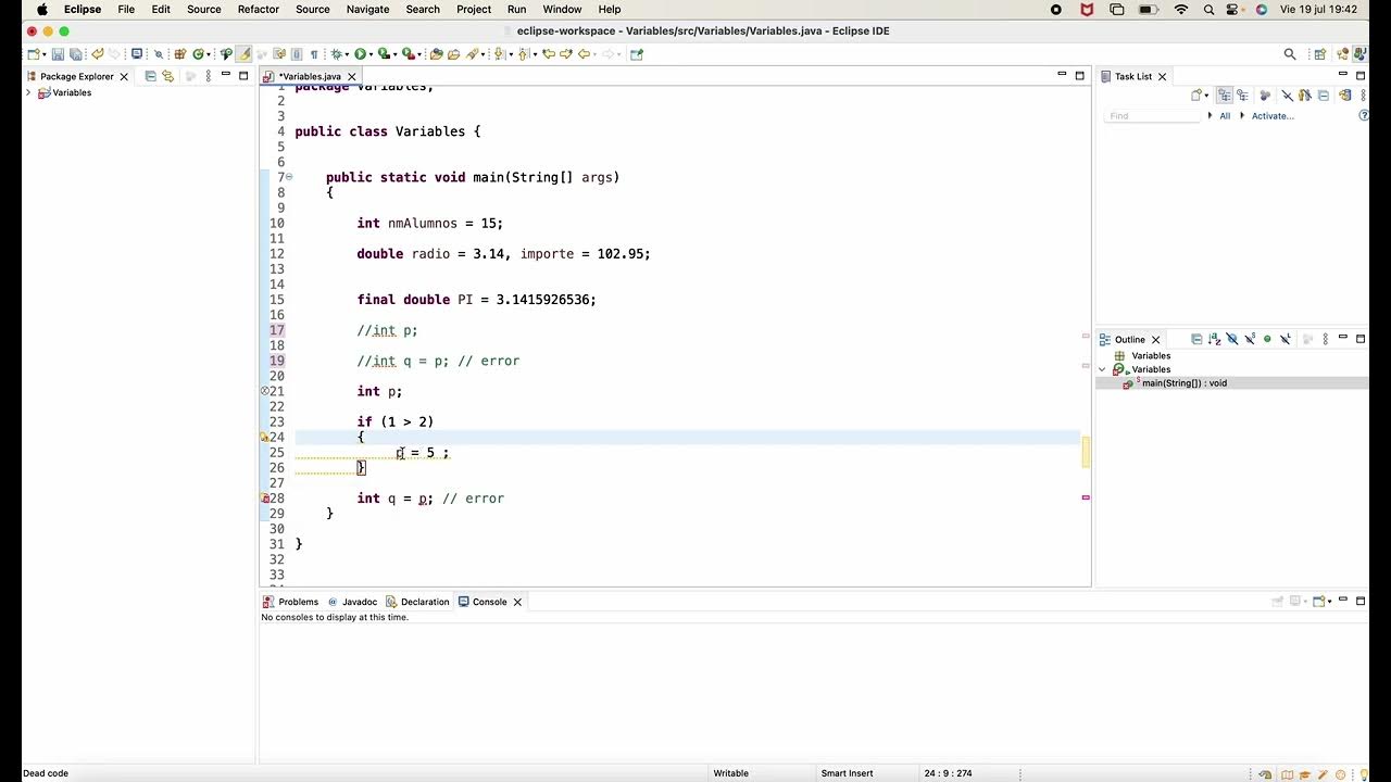3.2. Declaración e inicialización de variables. Prof. Ingeniero Informático Eduardo Rojo Sánchez ...