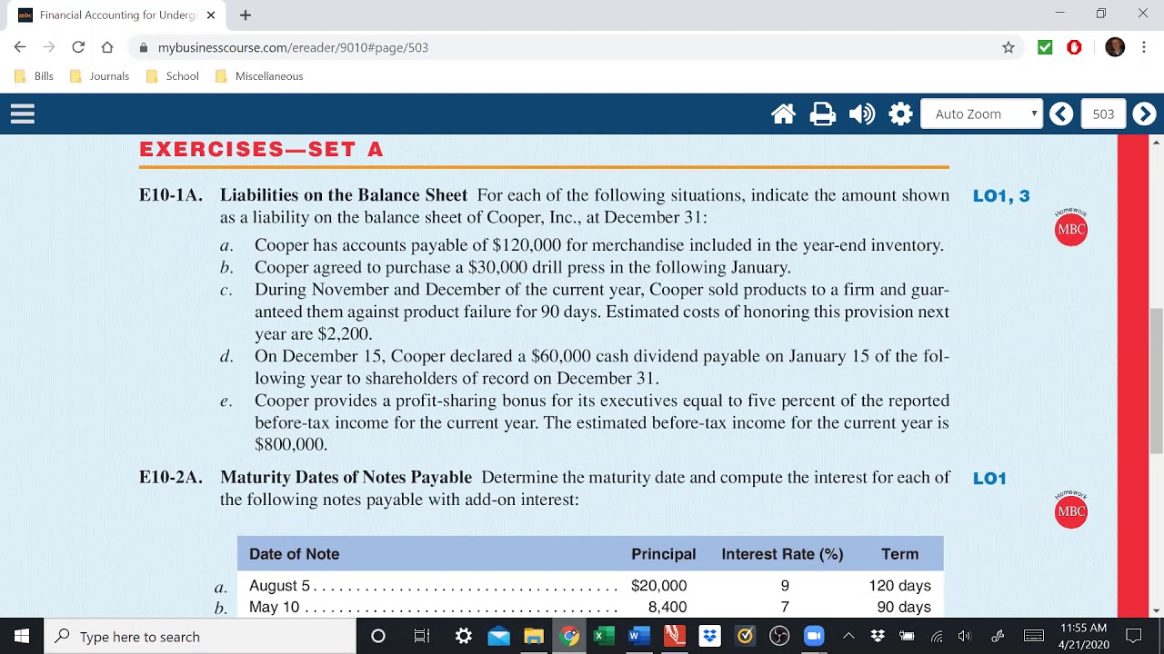 Chapter 10 Exercises and Problems - YouTube