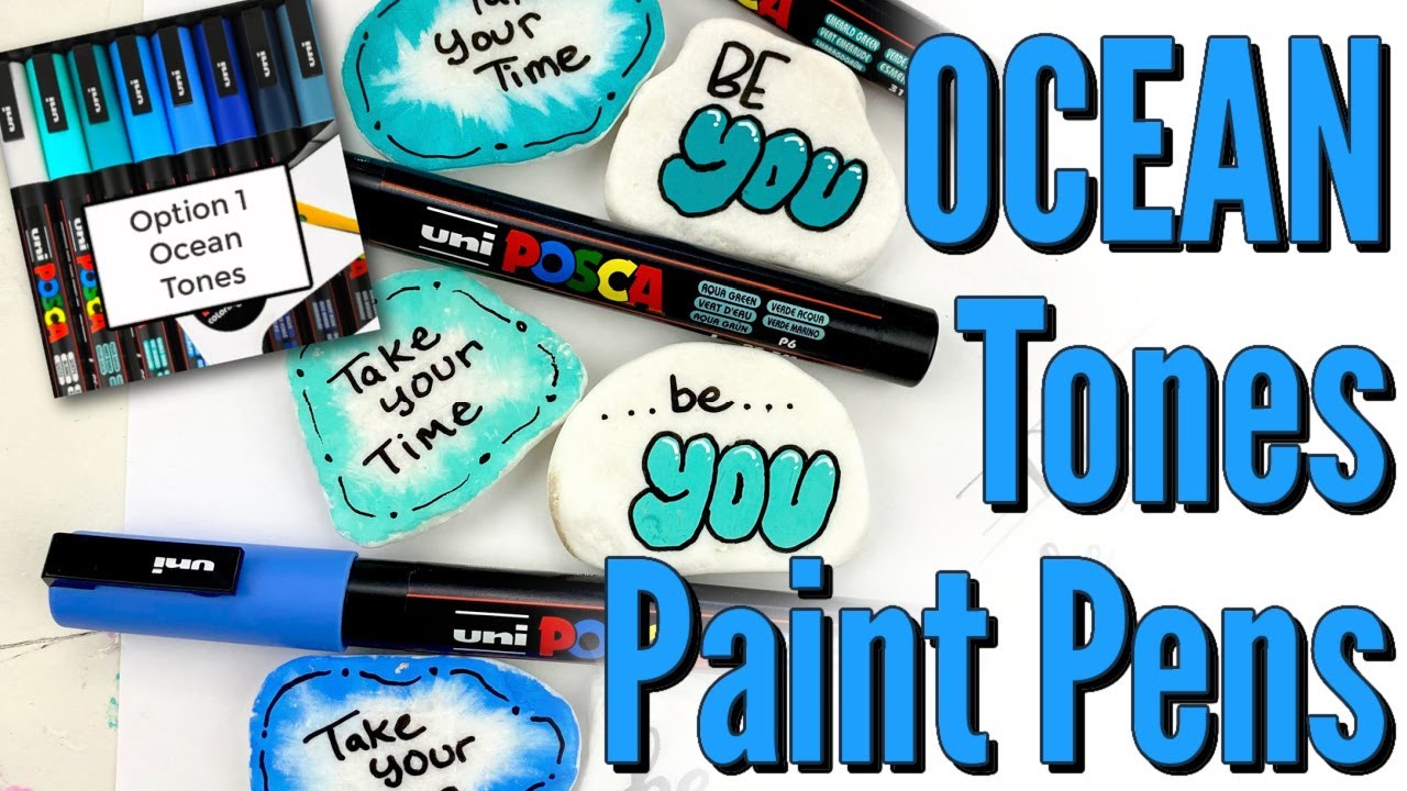 Ocean Tones Posca Paint Pen Pack - Opening, Burping, Priming ...