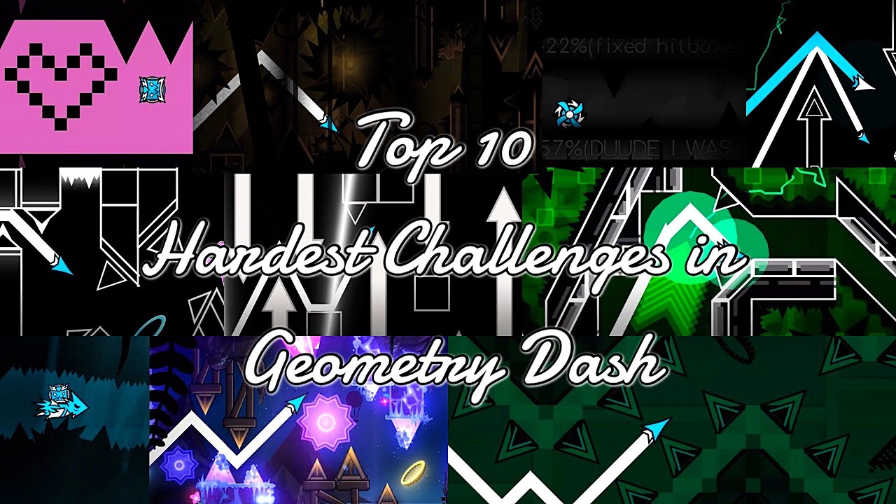 [4K] Top 10 Hardest Challenges in Geometry Dash (OUTDATED) - YouTube