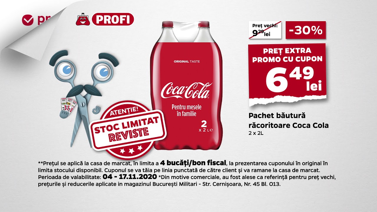 Foloseste cuponul de reducere din revista: pachet Coca Cola 2 x 2L la ...
