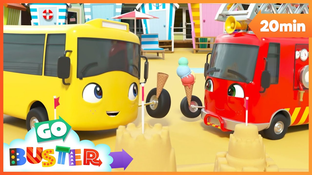 Buster Eats Ice Cream at the Beach! Build the Sandcastle! | Go Buster ...