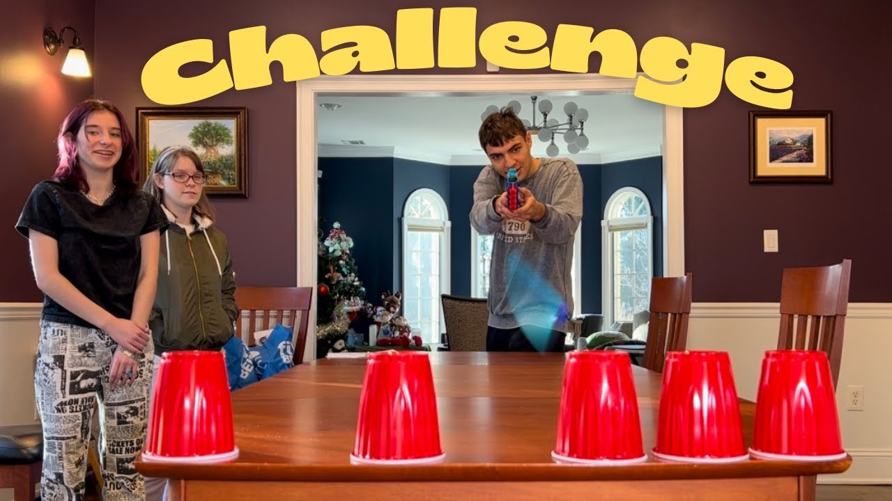 Nerf Gun Cup Challenge: Can You Hit the Mark? - YouTube