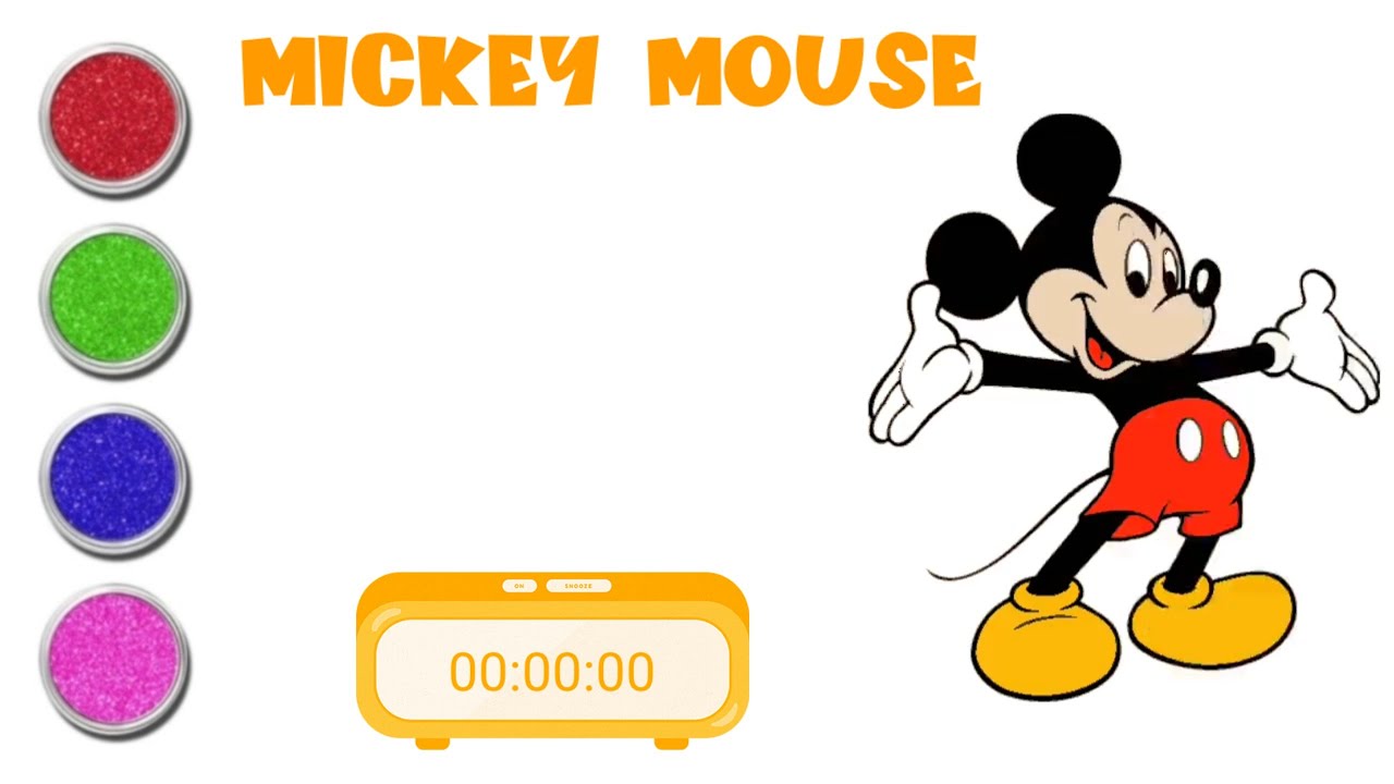 Mickey Mouse drawing and coloring for kids |Easy drawing for kids |Kids ...