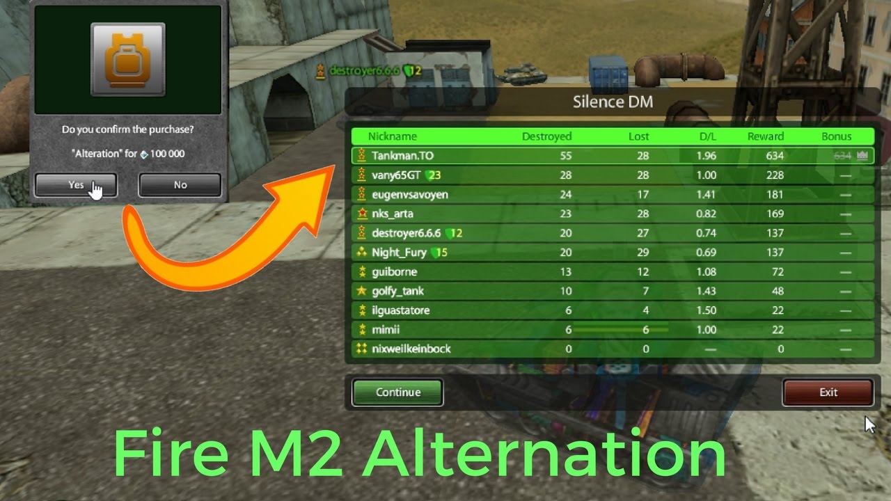 Tanki Online - Buying Fire M2 Alteration, gameplay - YouTube